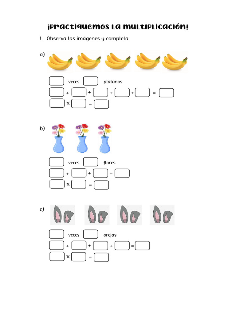 Guía - Practiquemos La Multiplicación | PDF