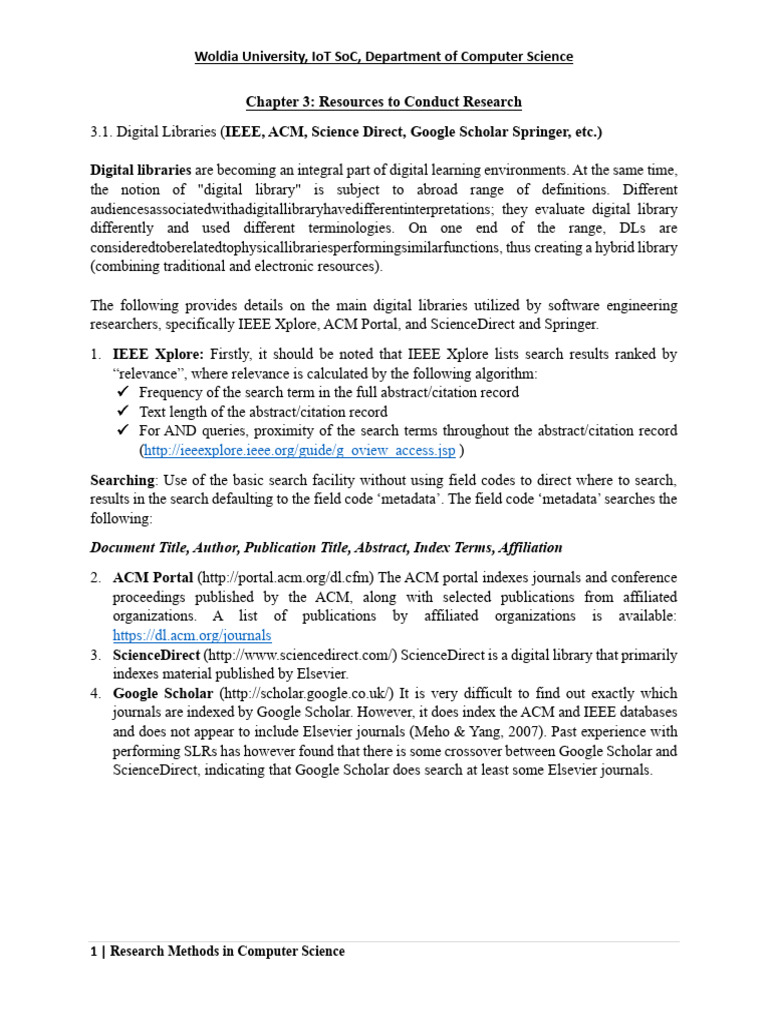 Chapter 3 Resources To Conduct Research | PDF | Data | Digital Library