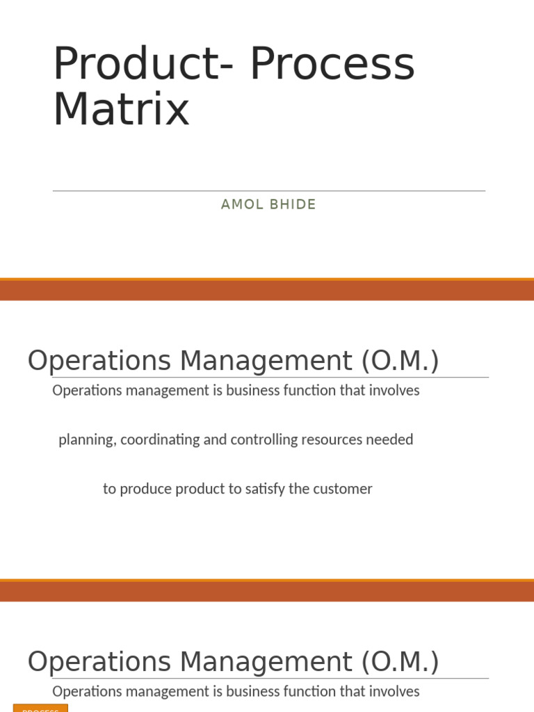 Modified Product Process Matrix - Amol Bhide | PDF | Secondary Sector ...
