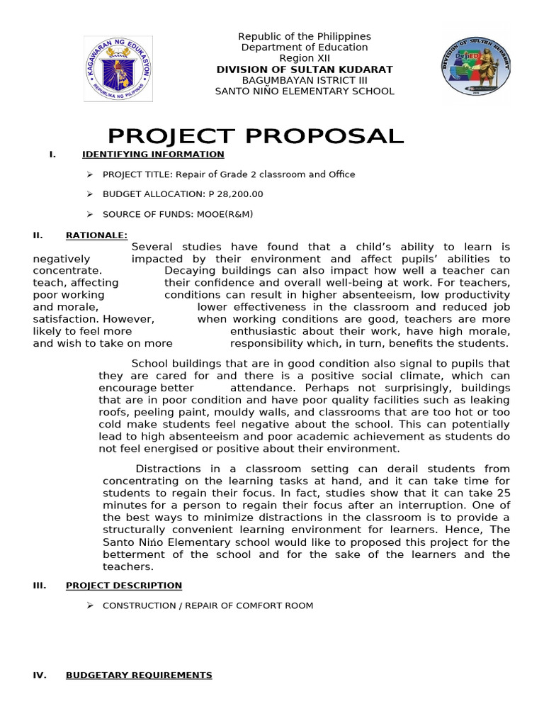 Grade 2 Classroom Repair Project Plan | PDF | Classroom | Teachers