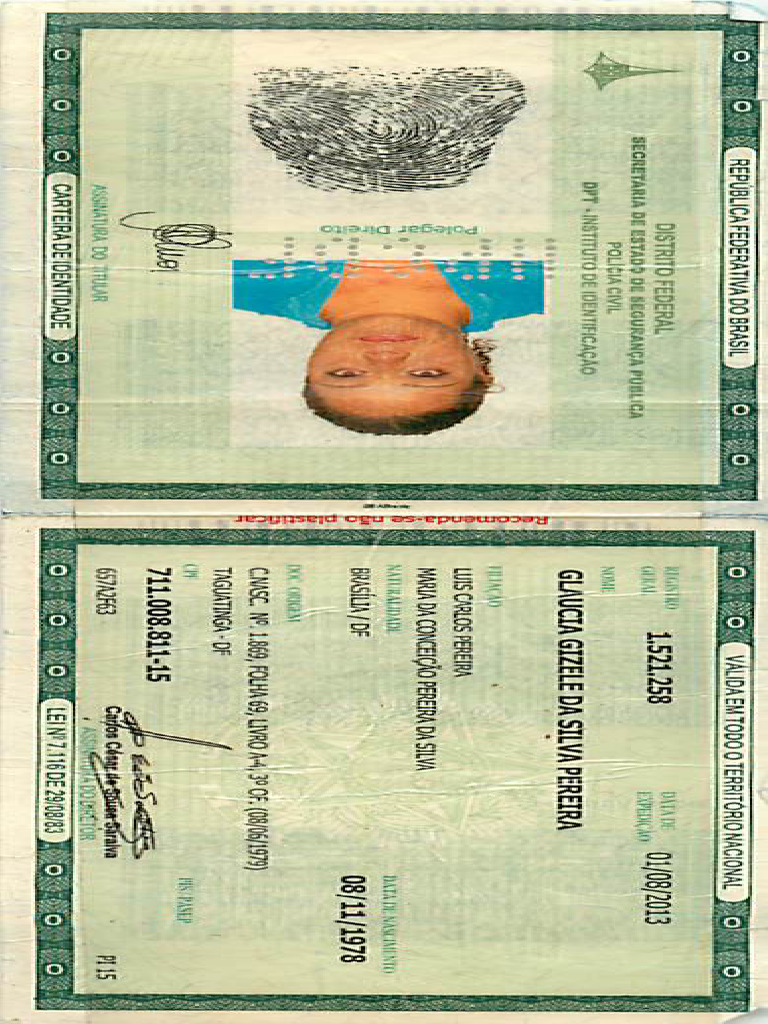 Carteira de Identidade Brasil 2013 | PDF