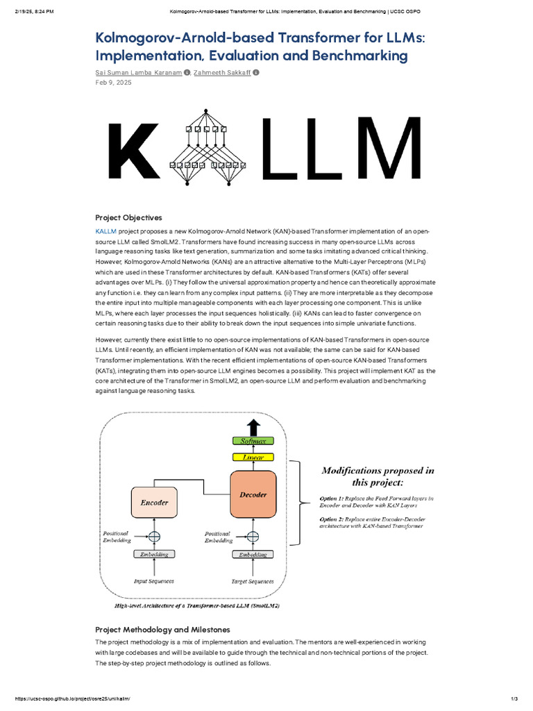 Kolmogorov-Arnold-based Transformer For LLMs - Implementation, Evaluation and Benchmarking ...