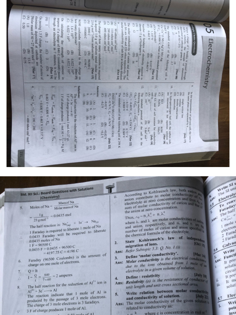 Electrochemistry Pyq | PDF