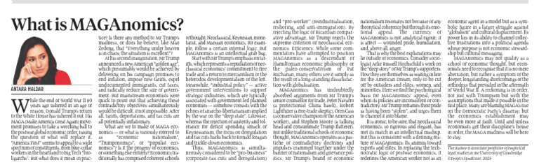 MAGAnomics The Economic Chaos Behind The Slogans | PDF | Economics ...