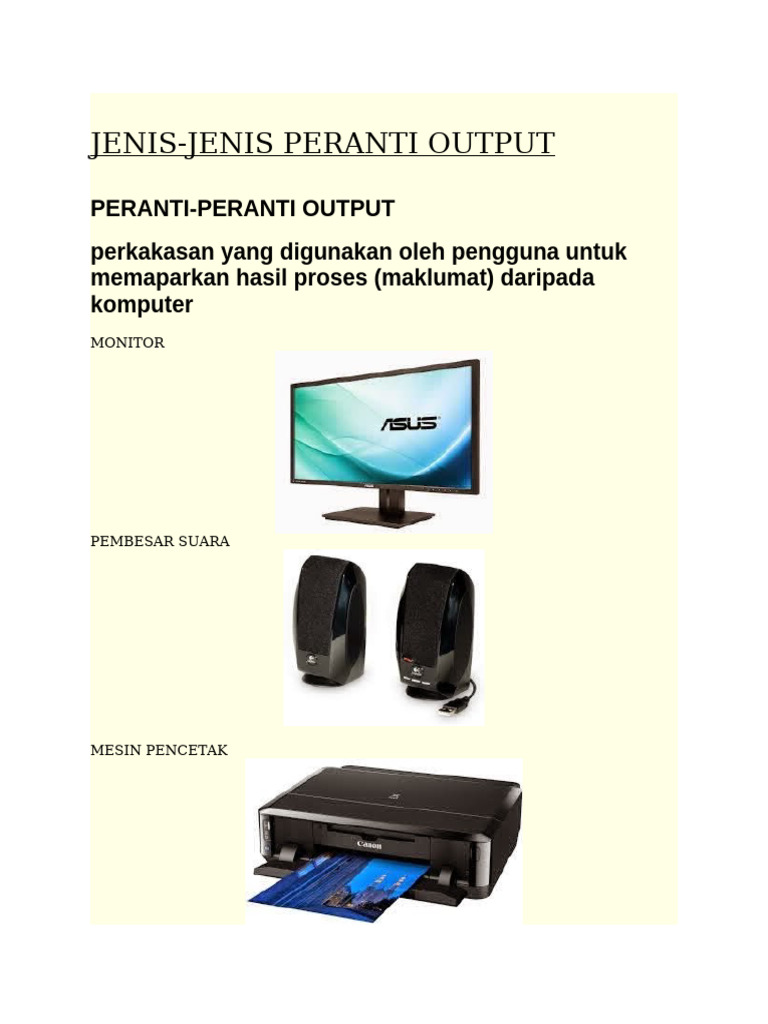 Peranti Output | PDF