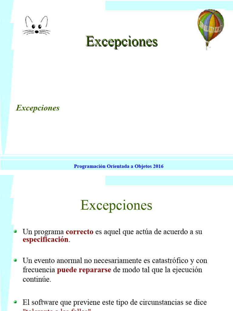 Clase10 Excepciones | PDF | Objeto (informática) | Clase (Programación informática)