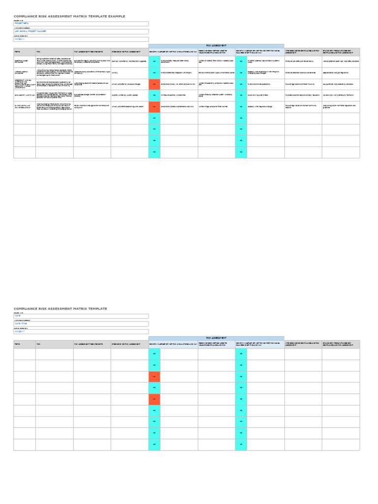 IC Compliance Risk Assessment Matrix Template Example | PDF ...