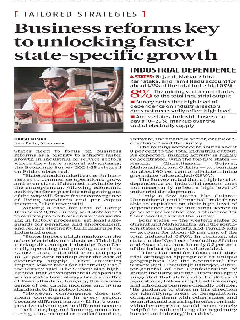 Business Reforms for State Growth | PDF | Economies