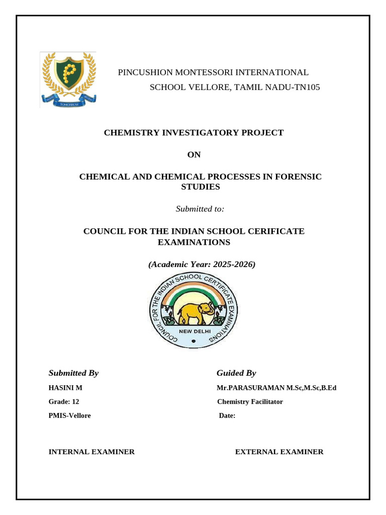 Forensic Chemistry in Crime Scene Analysis | PDF | Forensic Science ...