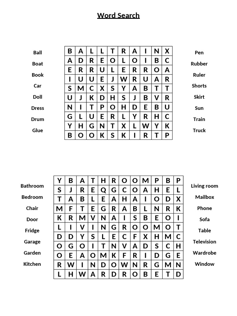 Word Search Fun Activities Games Games Wordsearches 117201 | PDF