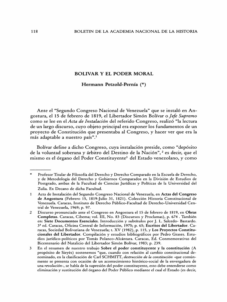 Bolívar y el Poder Moral en Angostura | PDF | Venezuela | Nación