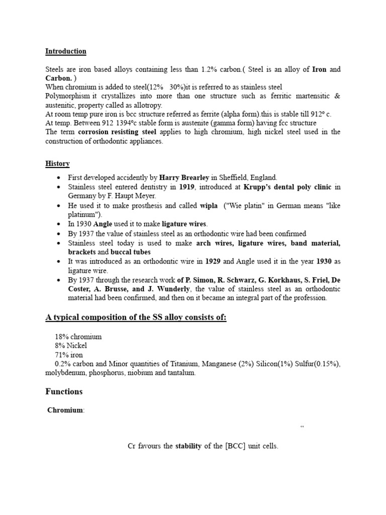 Stainless Steel Notes | PDF | Stainless Steel | Heat Treating