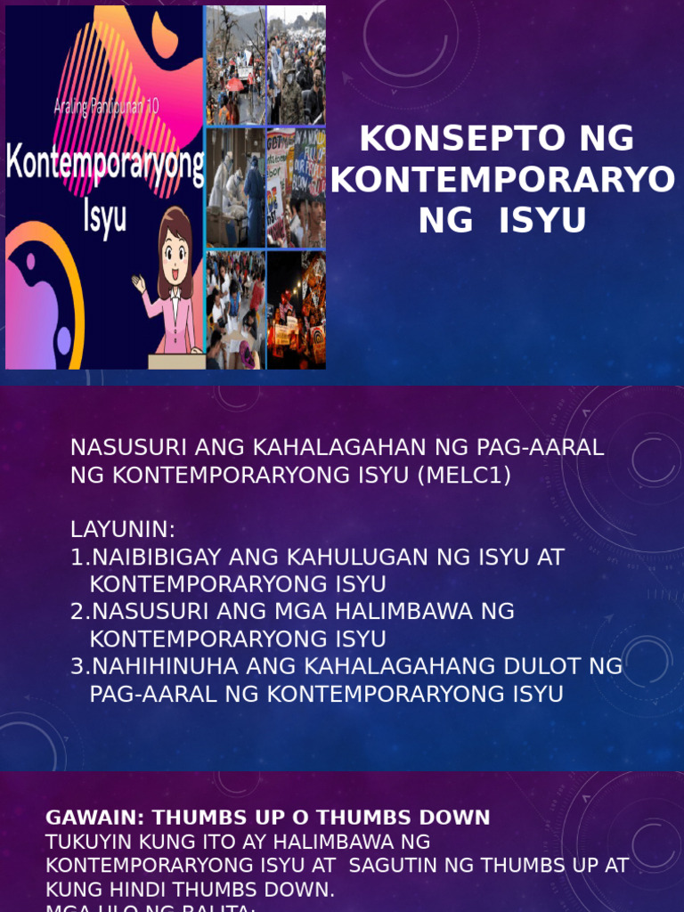 Konsepto NG Kontemporaryong Isyu | PDF