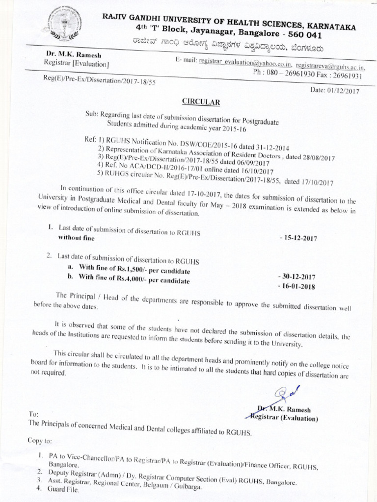 Dissertation Circular | PDF