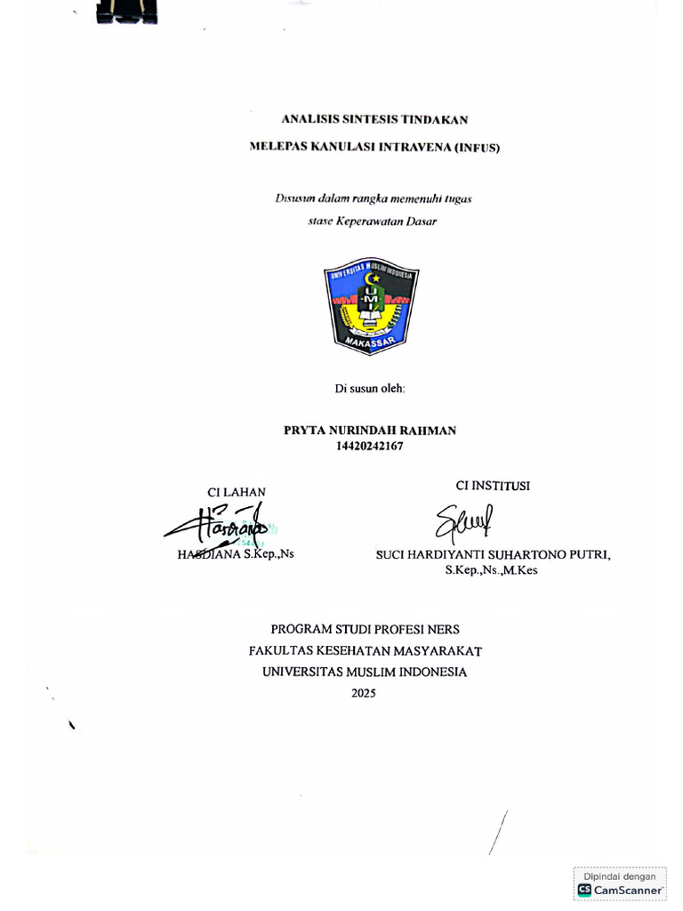 AST TINDAKAN MELEPAS KANULASI INTRAVENA | PDF