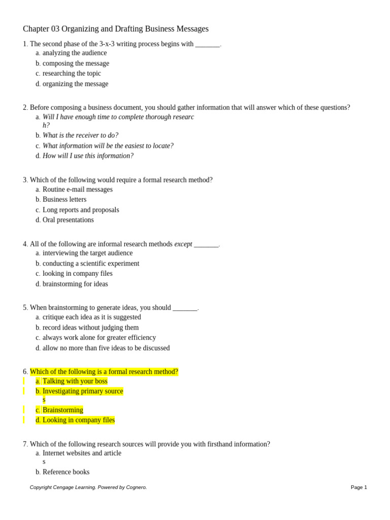 Chapter - 03 - Organizing - and - Drafting - Business - Messages Without Answer | PDF | Language ...