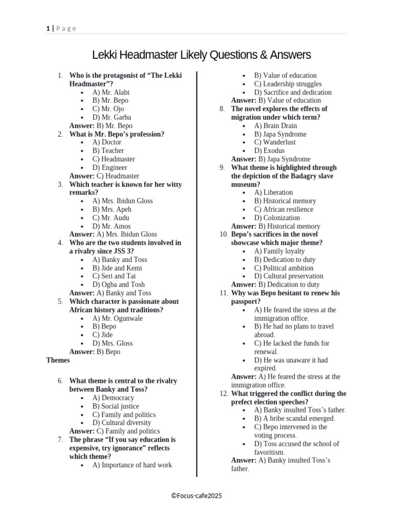 Lekki Headmaster Interview Insights | PDF | Teachers