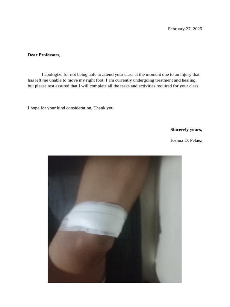 Class Absence Due to Injury | PDF