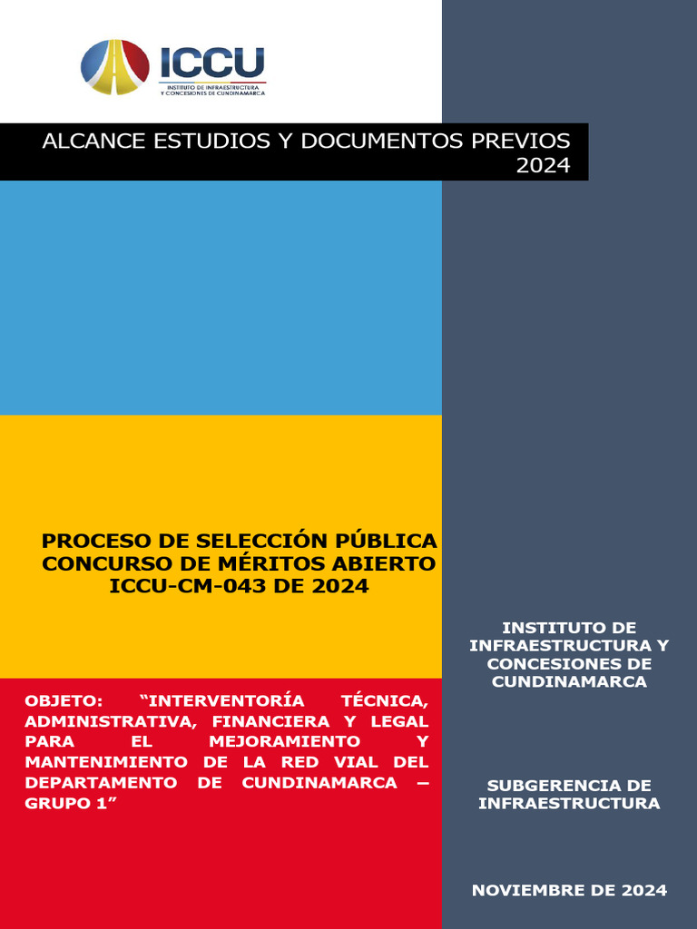 Estudios Previos - Iccu-Cm-043-2024 Interventorías Grupo 1 Alcance - Definitivo | PDF