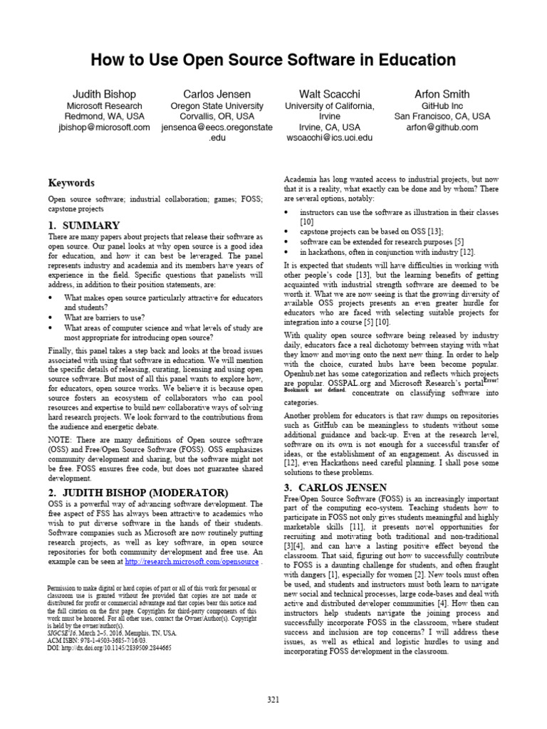 Bishop Et Al - 2016 - How To Use Open Source Software in Education | PDF | Free Software ...