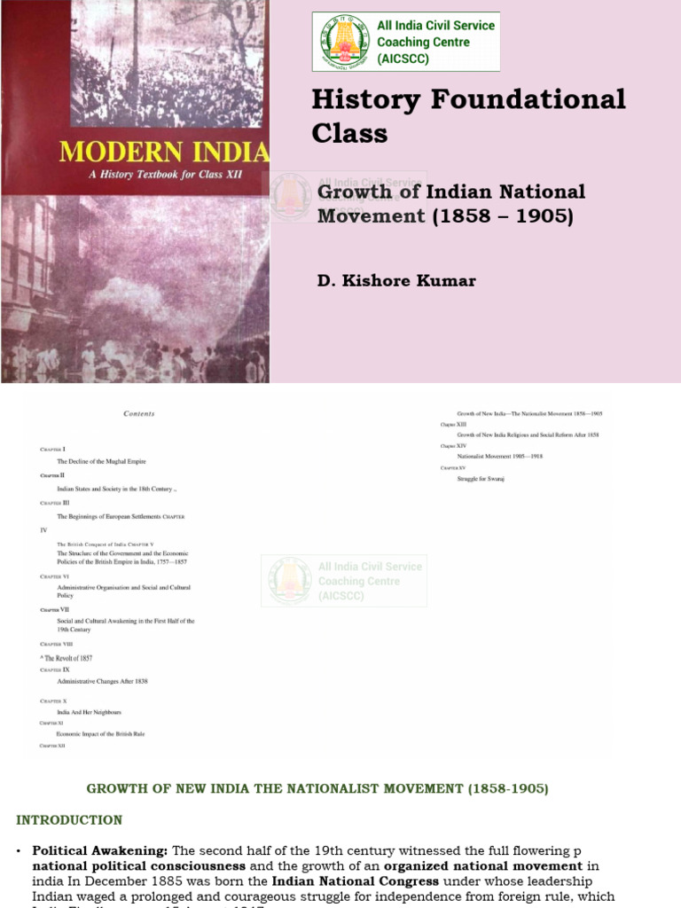Growth of Indian National Movement Till 1905 | PDF | British Raj ...