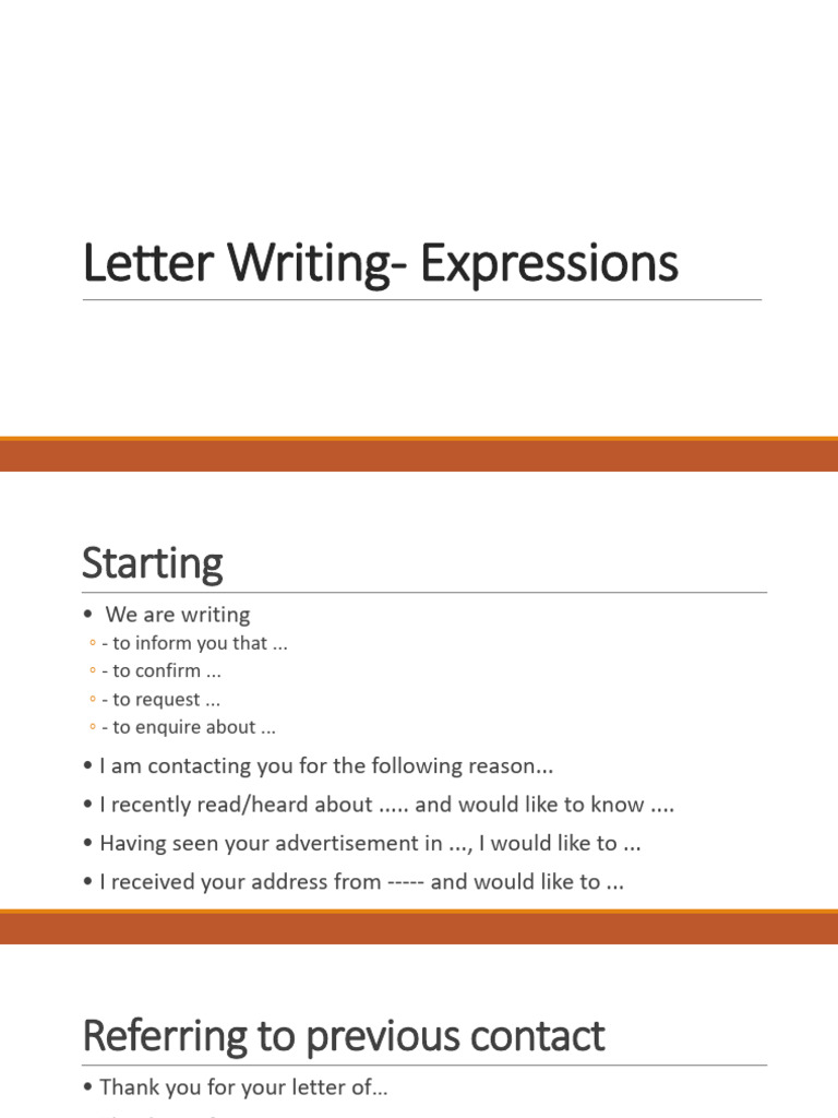 Essential Letter Writing Expressions | PDF