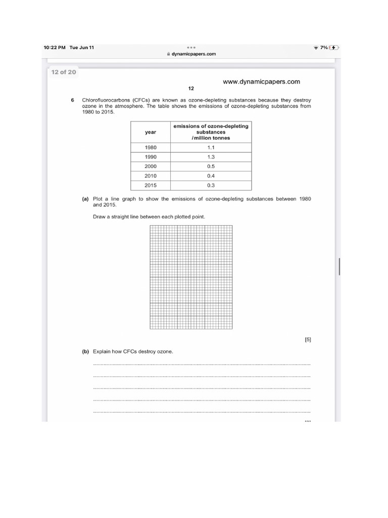 Environmental Past Papers IGCSE Chapter 7 | PDF