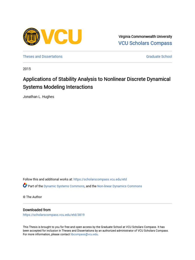 Applications of Stability Analysis to Nonlinear Discrete Dynamica | PDF ...