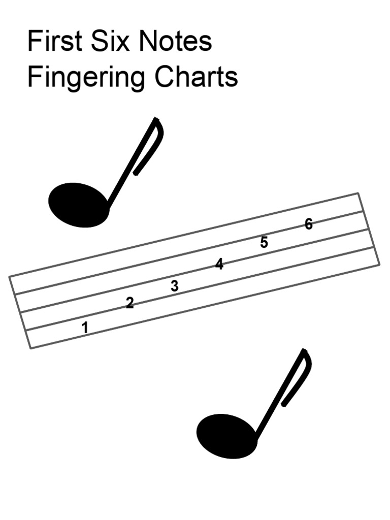 First Six Notes Fingering Charts | PDF | E Flat Clarinet | French Horn