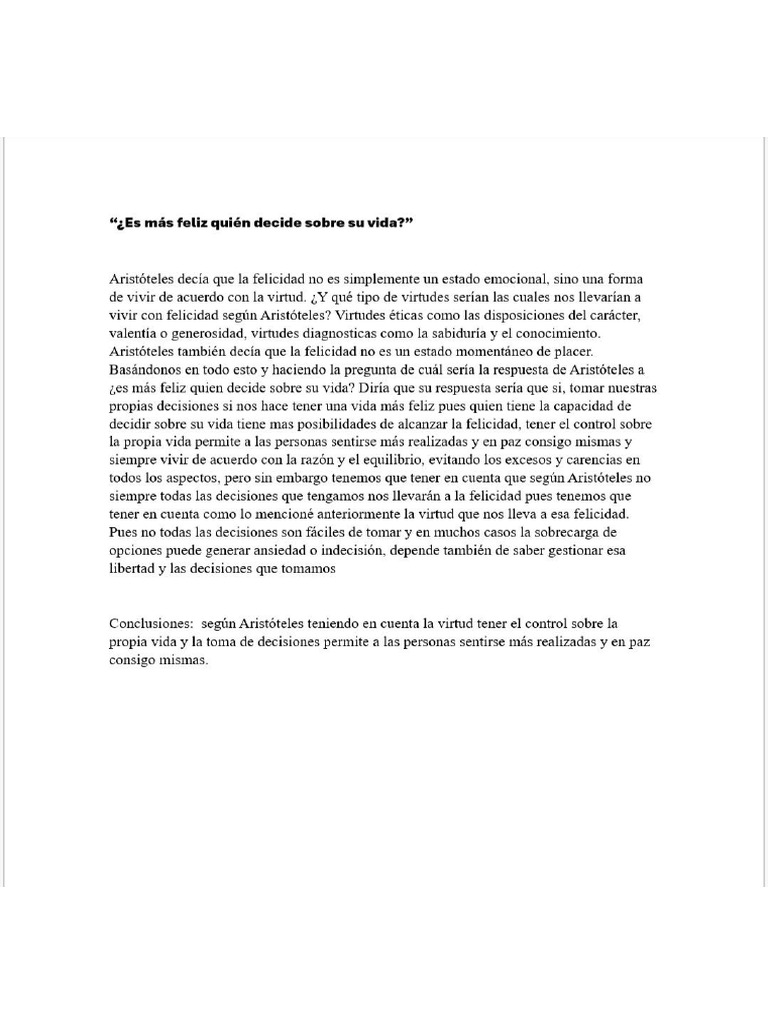 Es Más Feliz Quién Decide Sobre Su Vida | PDF