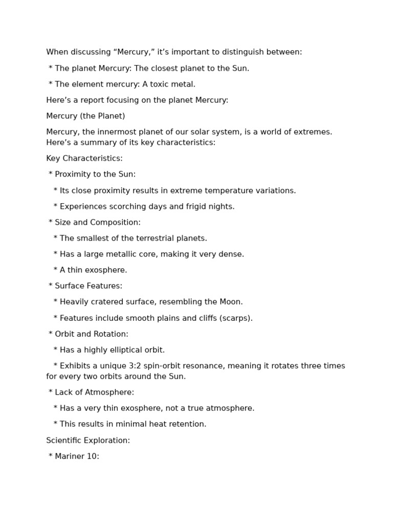 Mercury | PDF