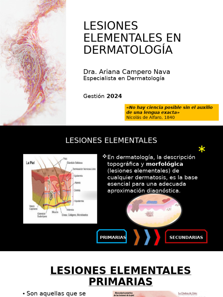 LESIONES ELEMENTALES EN DERMATOLOGIA 3 (1) | PDF | Piel | Atrofia