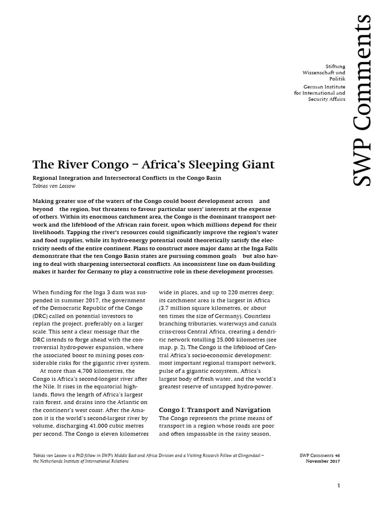 The River Congo Africas Sleeping Giant | PDF | Democratic Republic Of ...