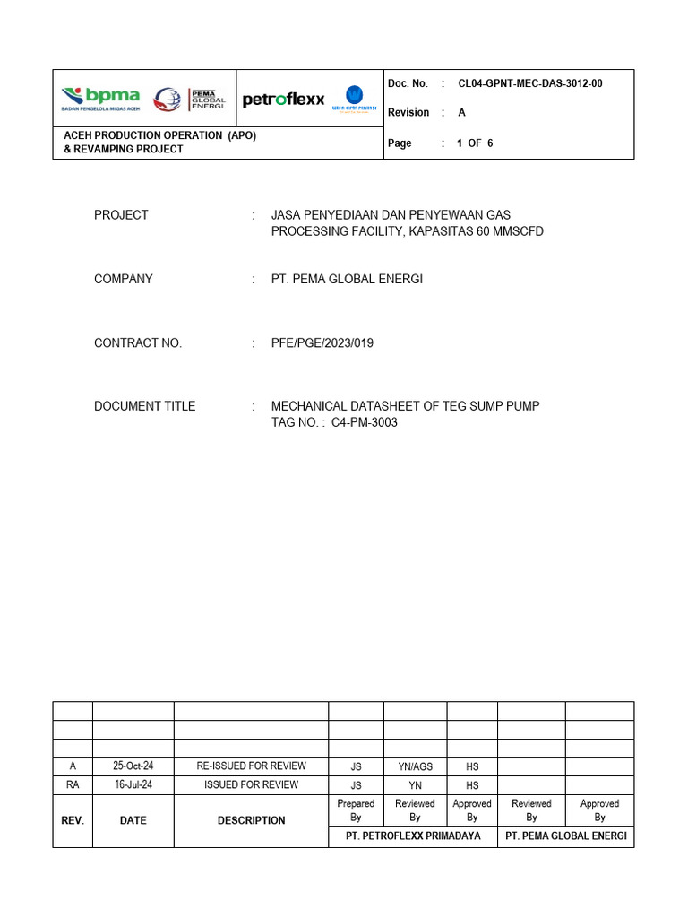 TEG Sump Pump Mechanical Datasheet | PDF | Valve | Pump