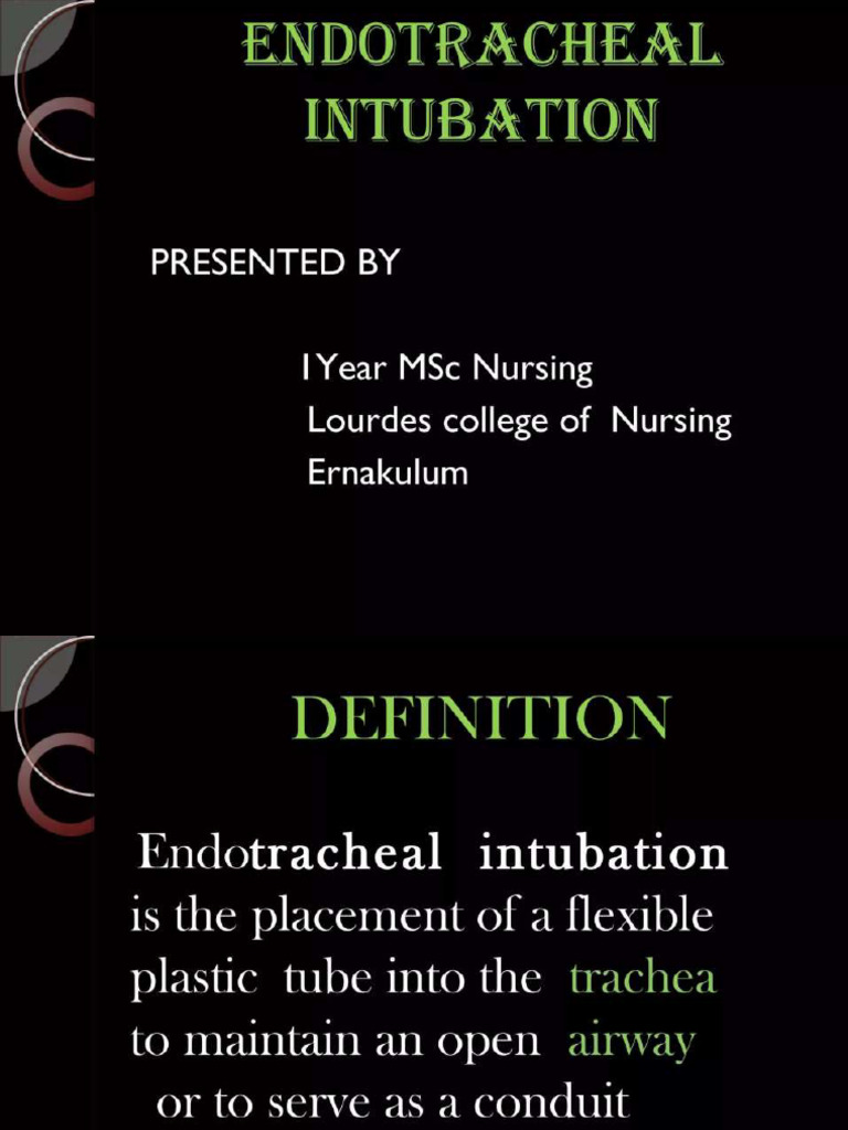 Endotracheal Intubation | PDF