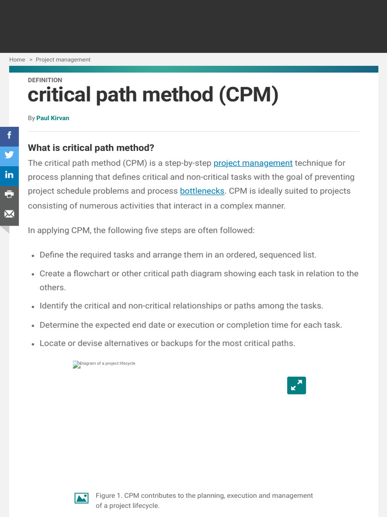 What Is The Critical Path Method | PDF | Project Management | Computing