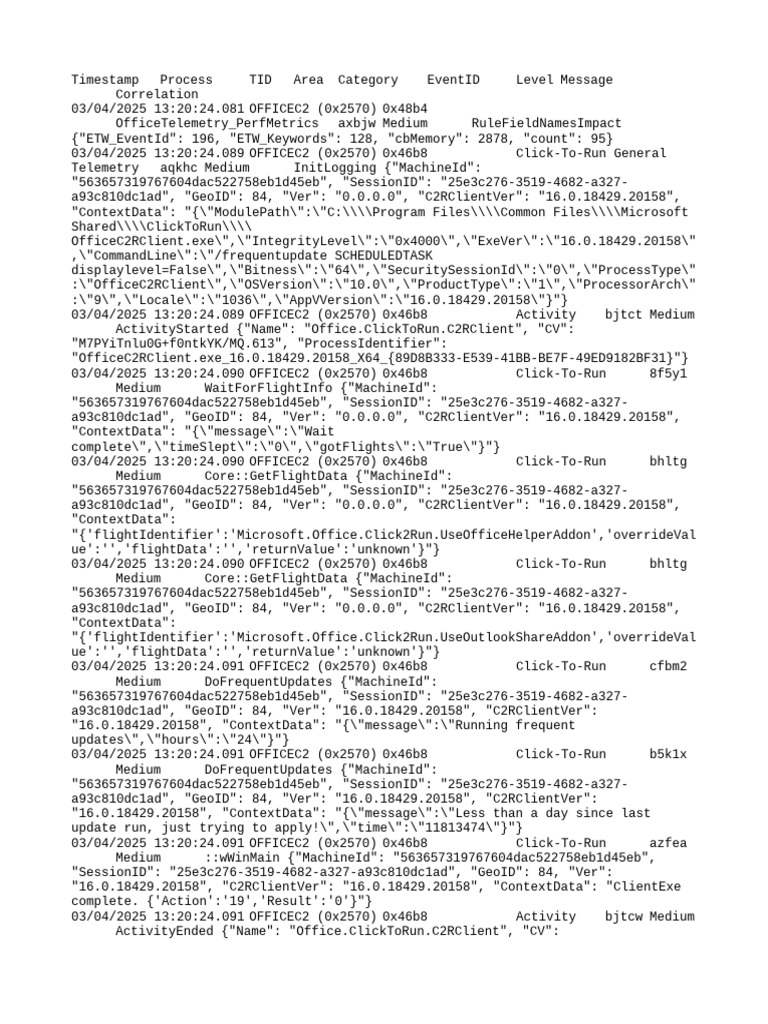 Office Telemetry Dynamic Config Log | PDF | Computing | Software