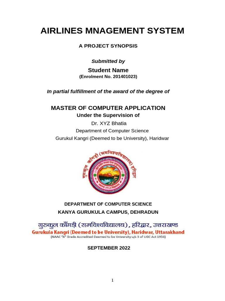 1677361020065airlines Management System Synopsis | PDF | Databases | Airlines