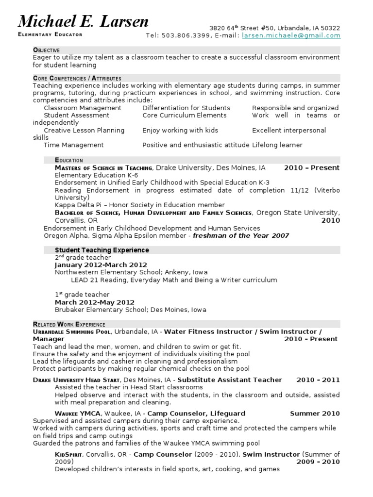 Drake Resume | PDF | Teachers | Curriculum