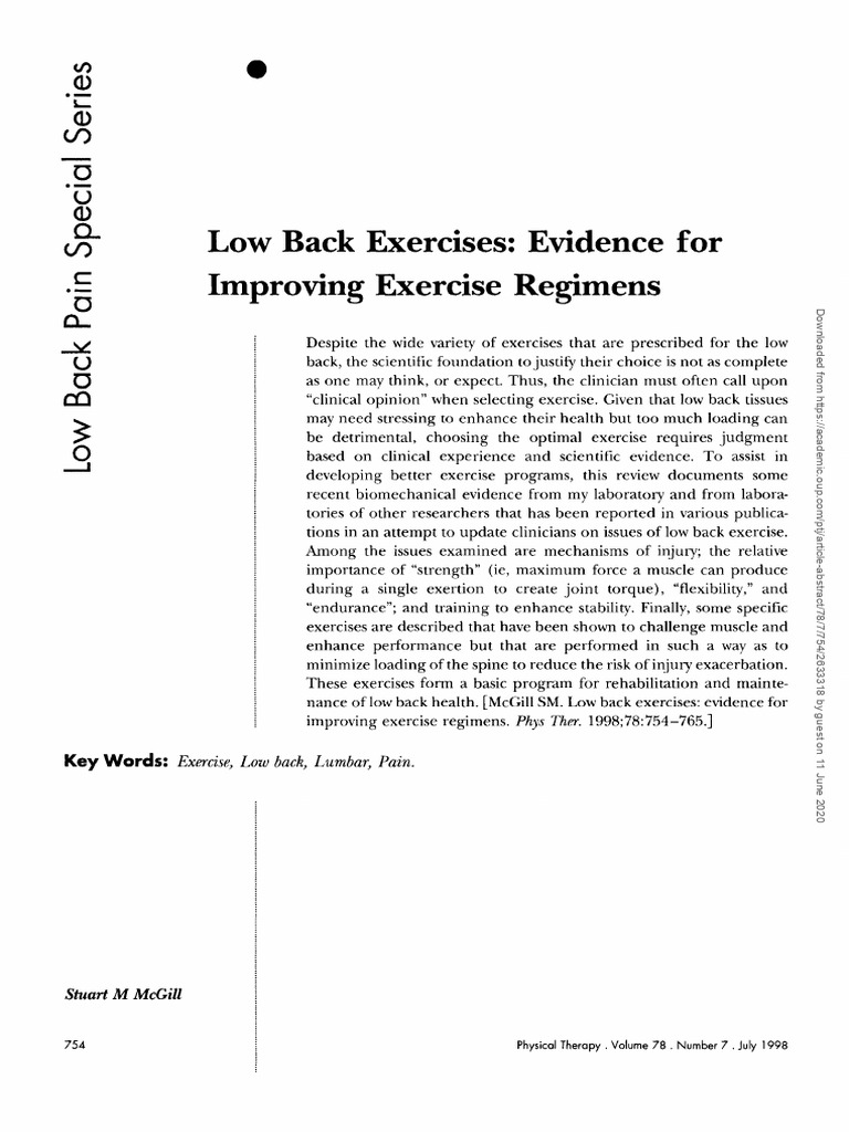 Stuart McGill - Low - Back - Exercises - Evidence - For - Improving ...