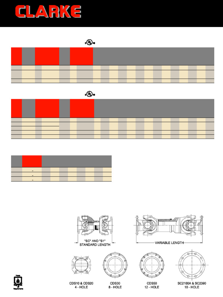 Clarke - Driveshaft UL Listed & NonListed | PDF | Engines | Pump