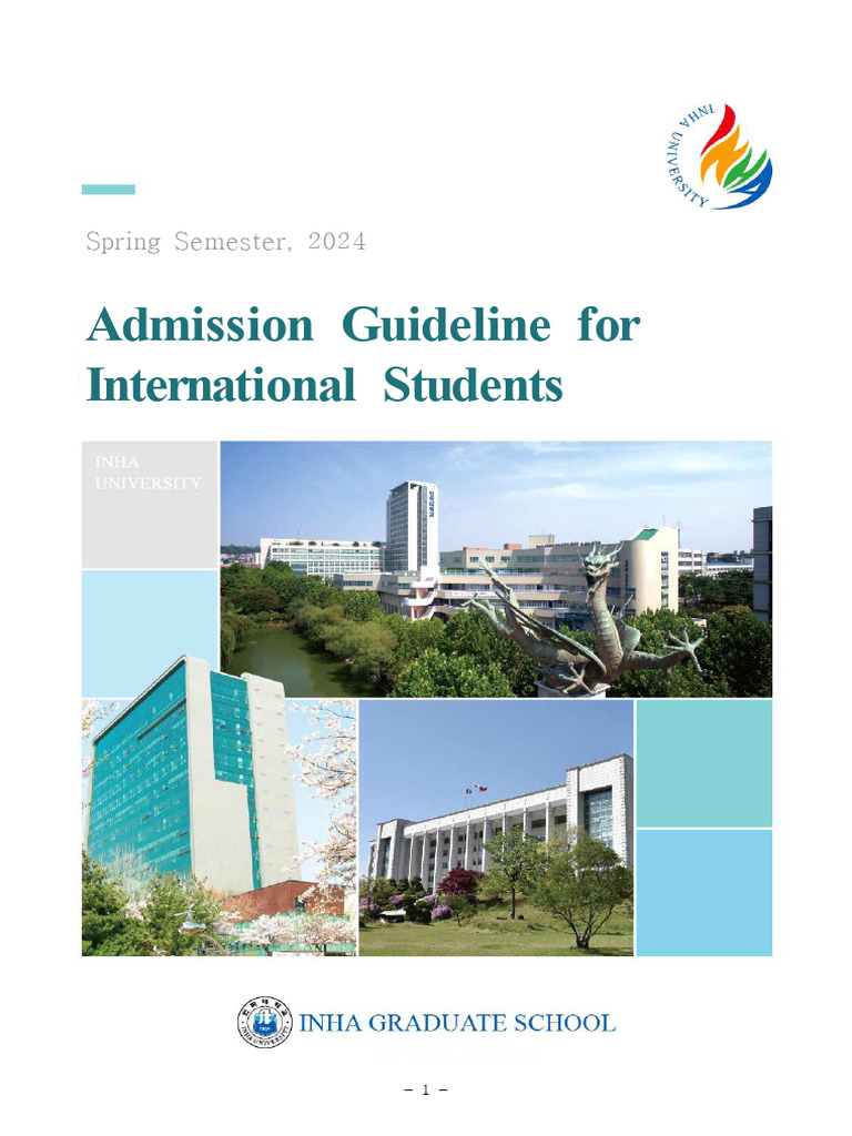 Inha University 2024 Spring Admissions Guide | PDF | Academic Degree | Engineering