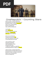 Counting Stars - Lyrics | PDF
