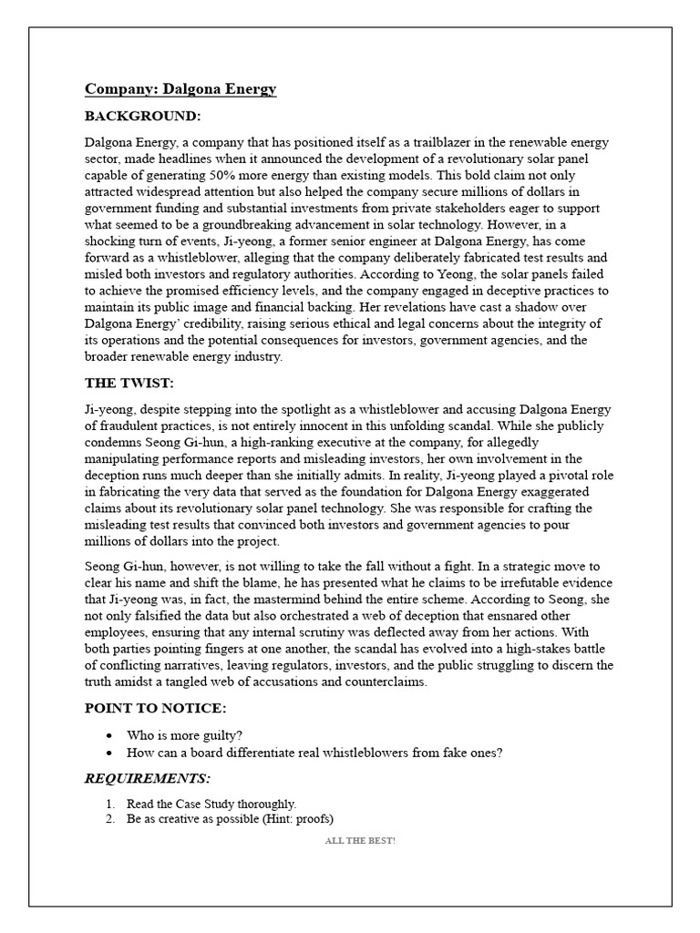 Case Study 1 (Dalgona) BM'25 | PDF