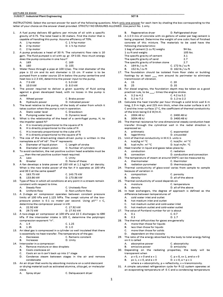 Lectures 1 2 Practice Problems 2 | PDF | Pump | Refrigeration