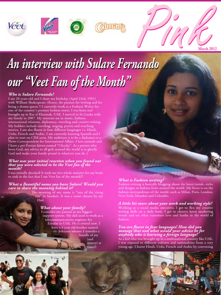 Sulare Fernando: Veet Fan of the Month | PDF | Valentine's Day