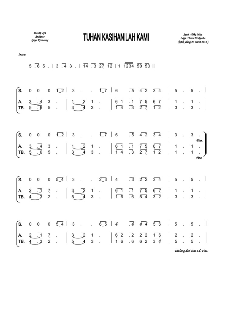 Tuhan Kasihanilah Kami Keroncong | PDF