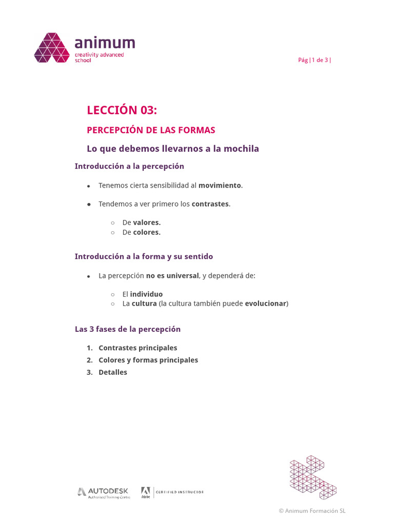 M1L03 Percepcion Formas | PDF | Percepción | Ciencia cognitiva