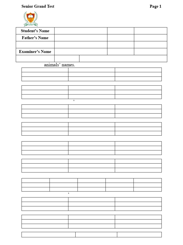 Senior Grand Test for English and Math | PDF | Mathematics