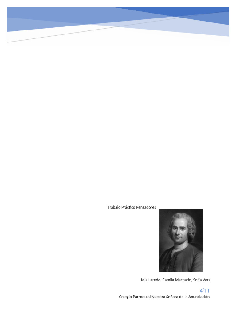 Jean-Jaques Rousseau - Trabajo en Grupo | PDF | Jean-Jacques Rousseau | Emile, o sobre educación